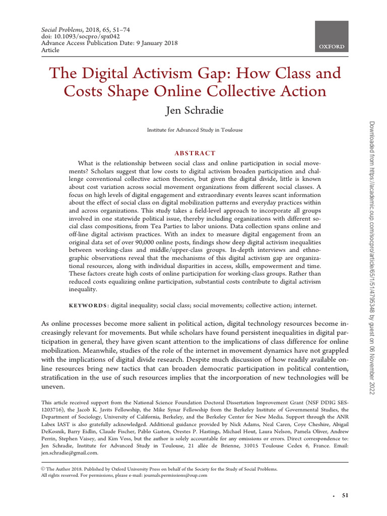 Digital Activism Inequality by Class | PDF | Websites | Economic Inequality