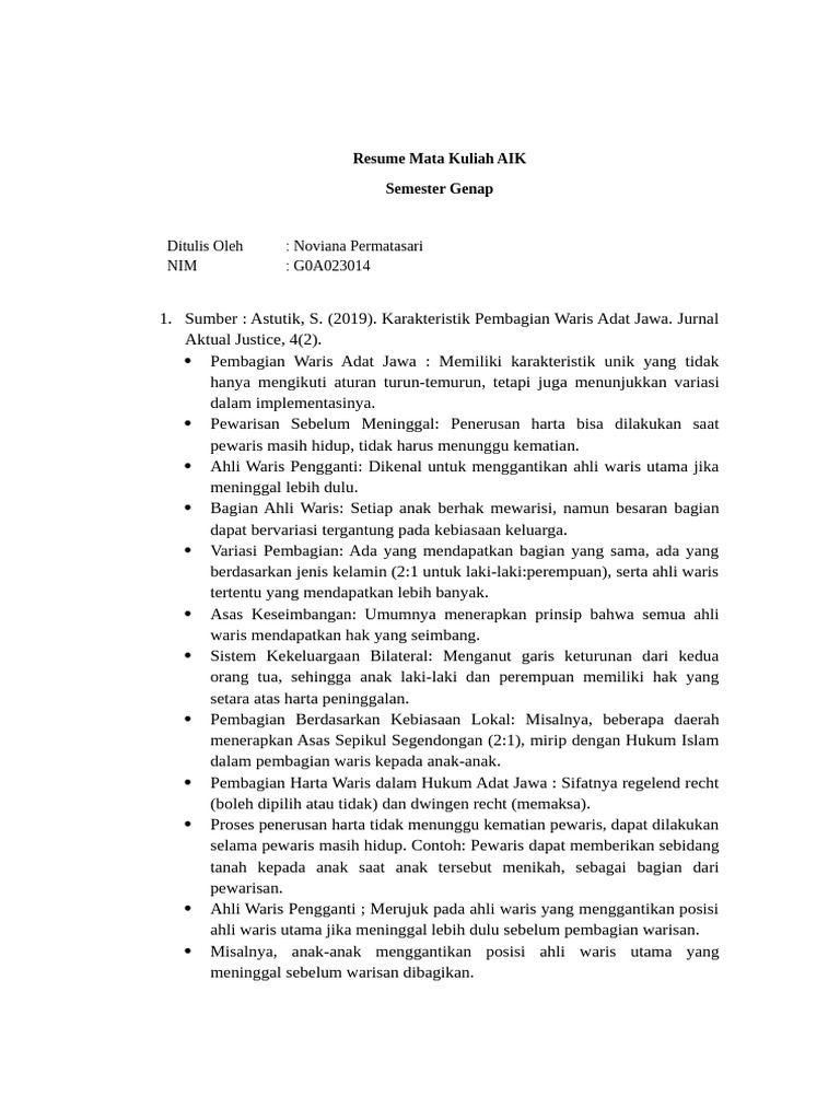 G0A023014 Noviana Permatasari Resume Referensi | PDF