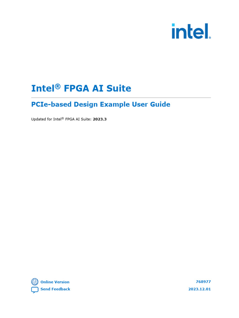 Fpga Ai Suite Pcie Design Example User Guide 768977 791552 | PDF ...