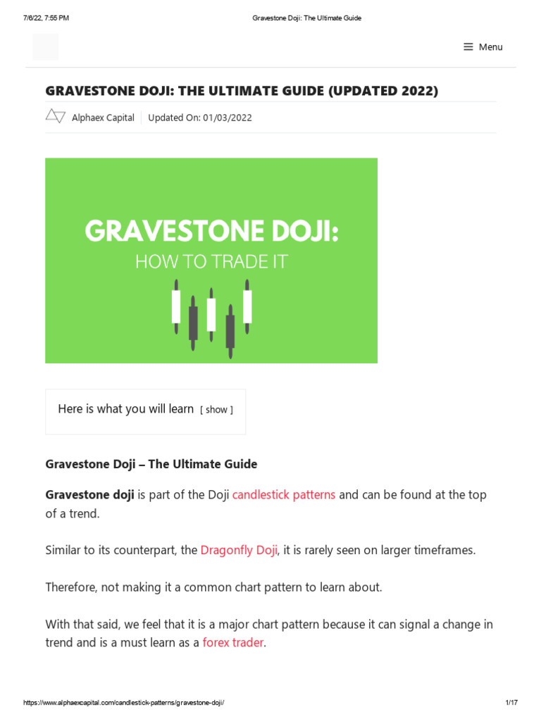 Forex Traders' Guide to Gravestone Doji | PDF | Market Trend | Investing