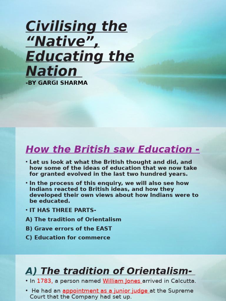 Civilising the Native | PDF | Orientalism | Rabindranath Tagore