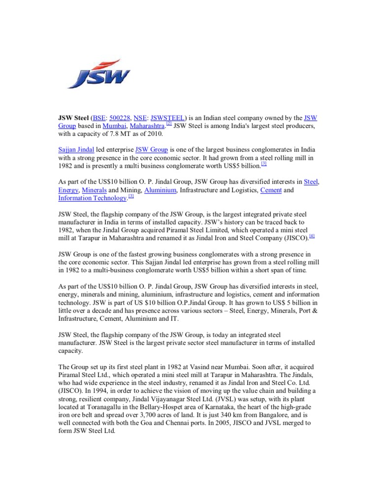 JSW Steel | PDF