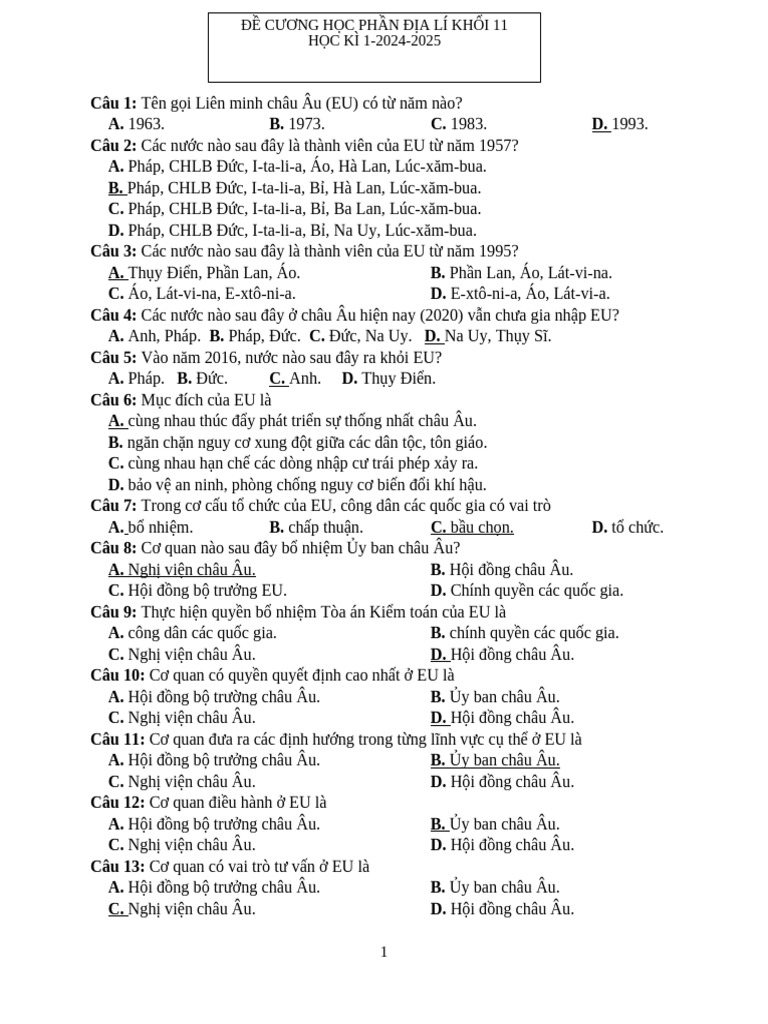 Bản sao của K11 Địa hk1 | PDF