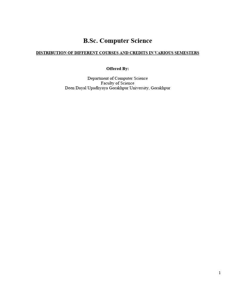 Syllabus Bsc Computer Science Pdf Pointer Computer Programming