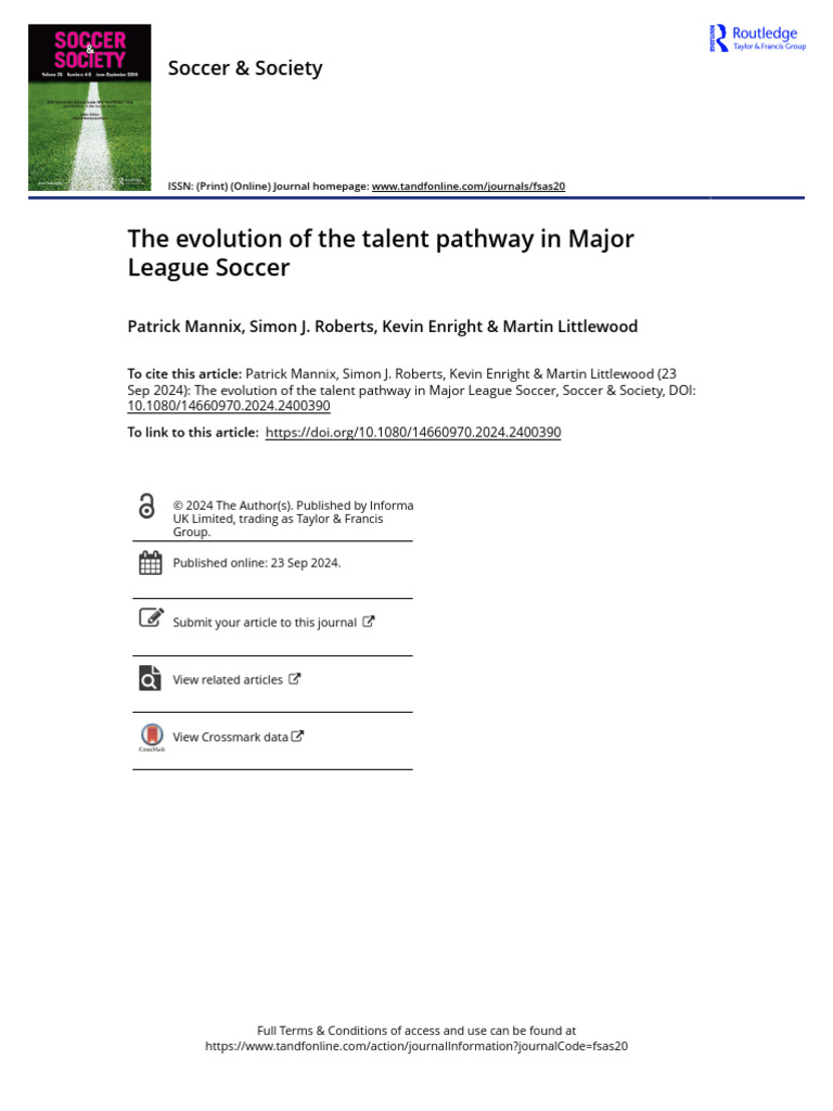The Evolution of The Talent Pathway in Major League Soccer | PDF ...
