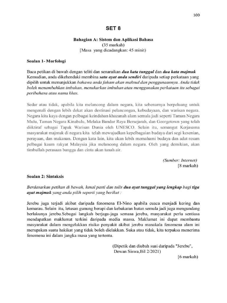 036 Modul Semarak Bahasa Melayu K1 & 2 SPM-101-109 | PDF