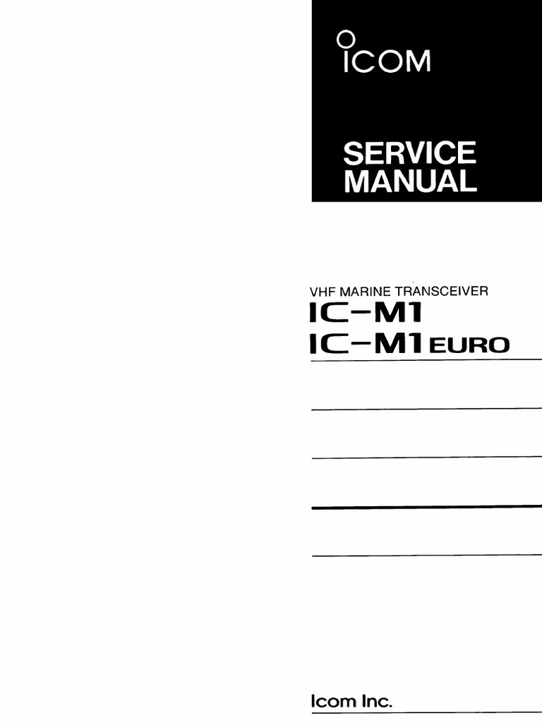 IC-M1 & M1Euro - VHF Marine, Service Manual | PDF
