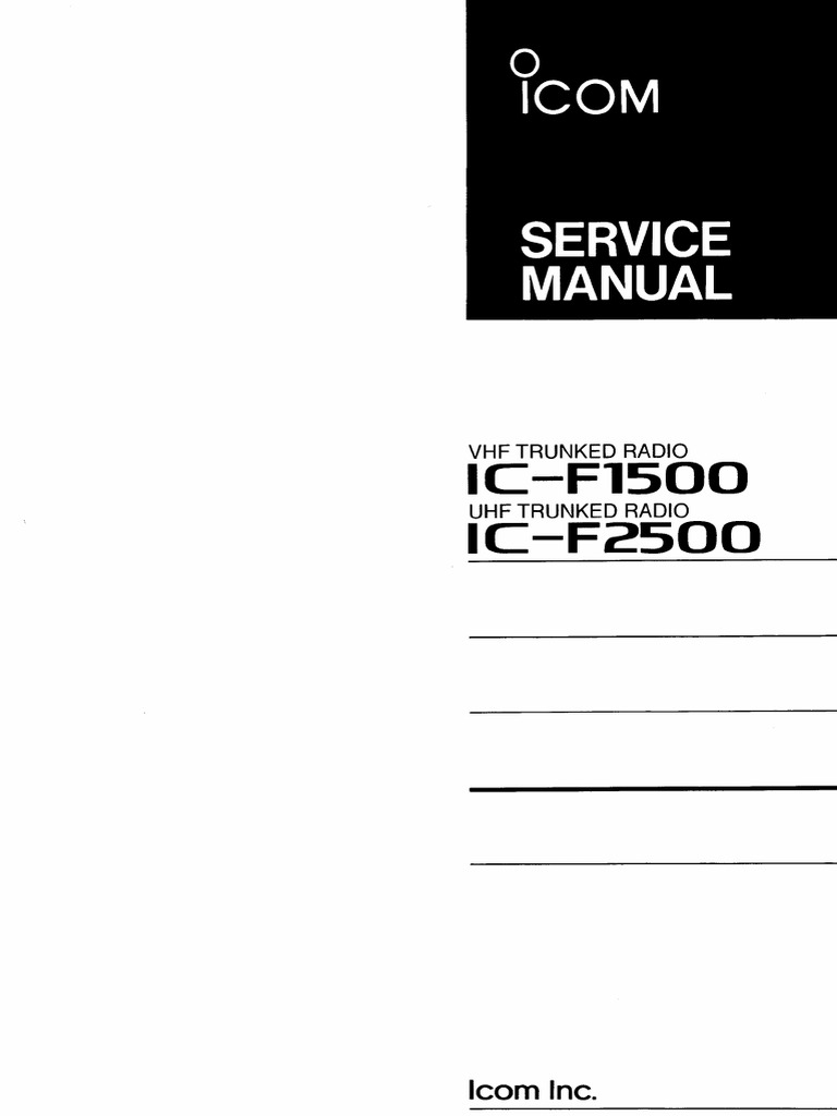 IC-F1500 & 2500------VHF & UHF, Service Manual | PDF