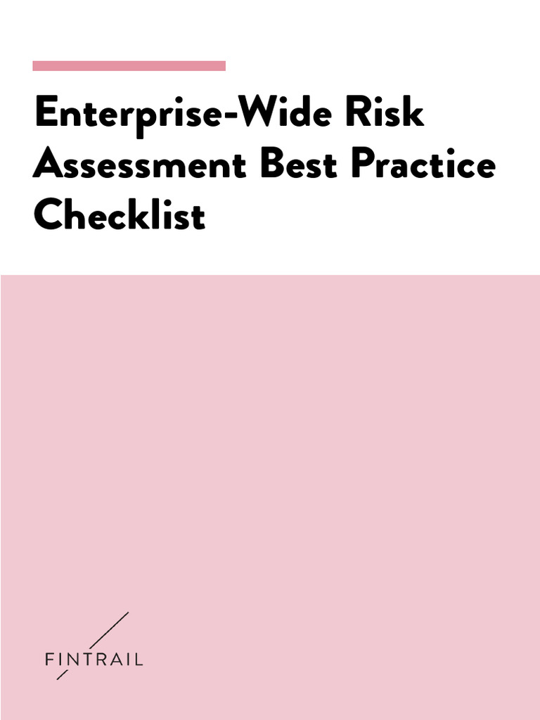 EWRA Best Practices for Compliance | PDF | Risk | Risk Assessment