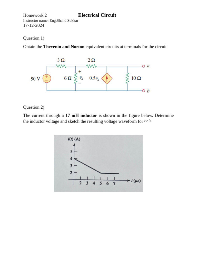 Electrical Circuit Homework | PDF