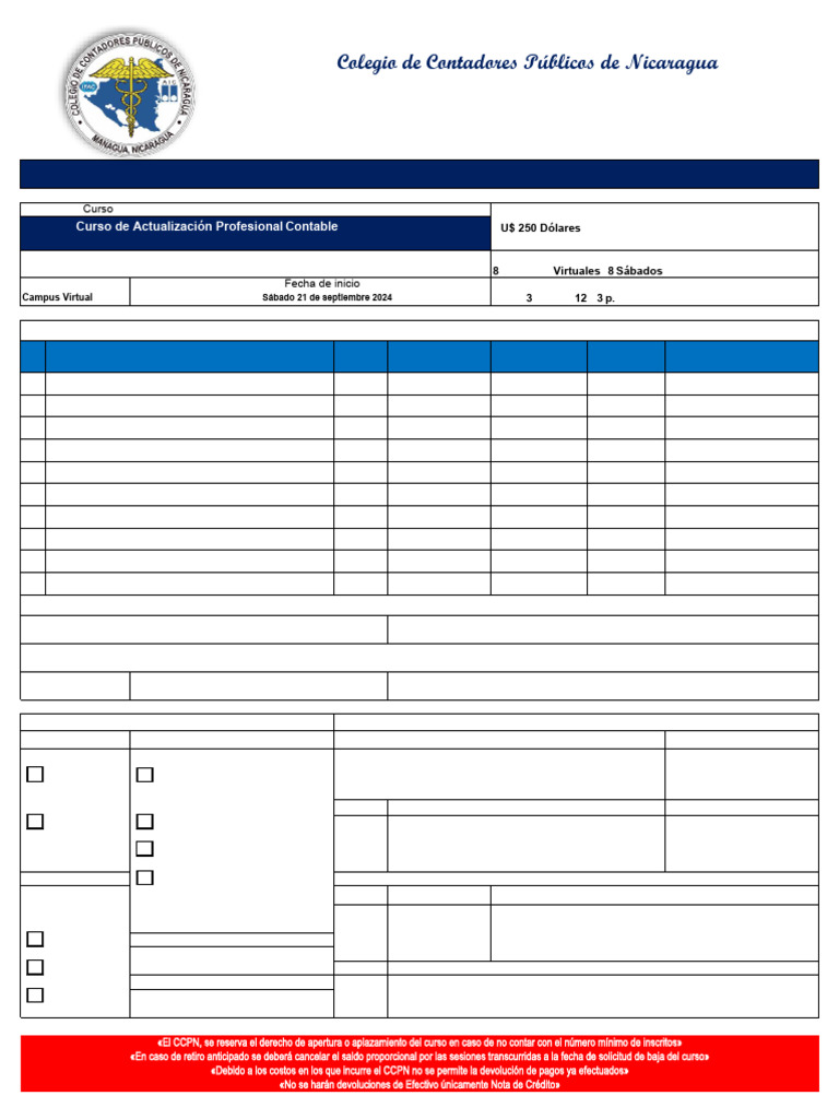 Ficha Inscripción CPA | PDF
