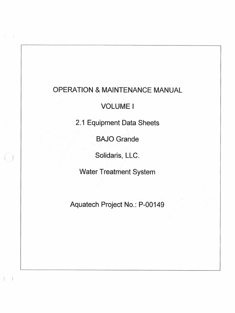 2.1 Equipment Data Sheets | PDF