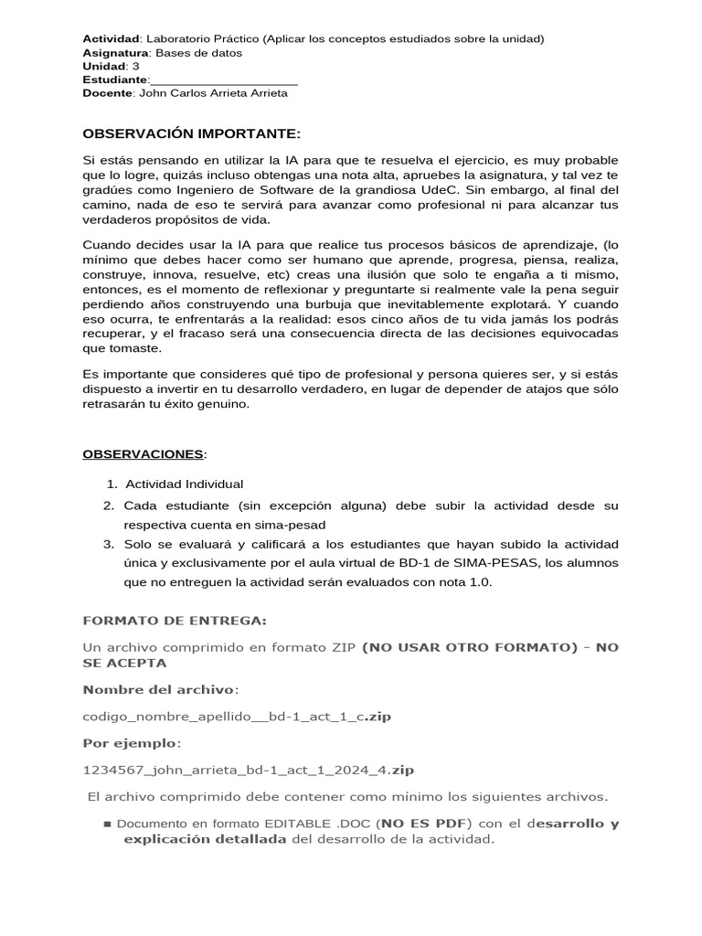 Actividad 3 - Bd1 - Consultas | PDF | SQL | Interfaz de línea de comando