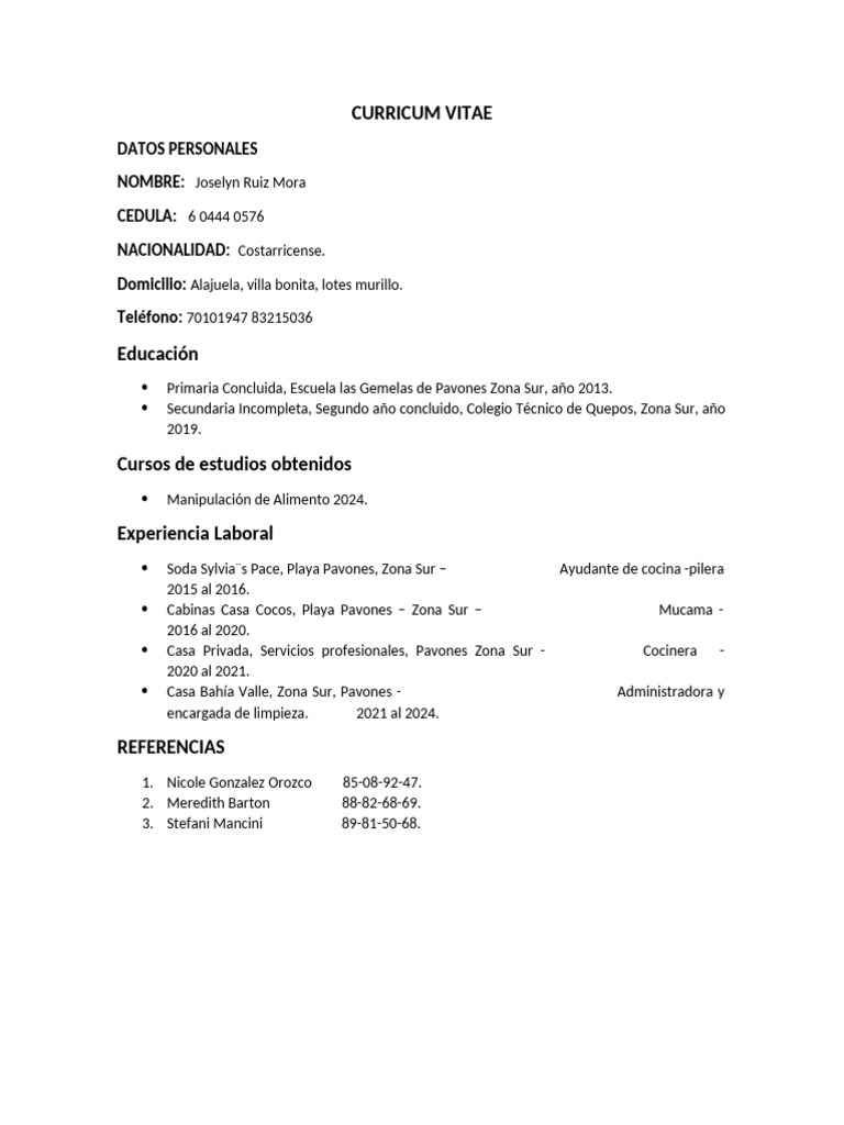 Jos Curriculum | PDF