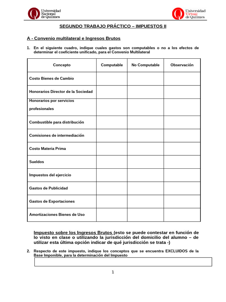 TP 02 ciclo 2022-03 Imp II - Enunciado(1) | PDF | Impuestos