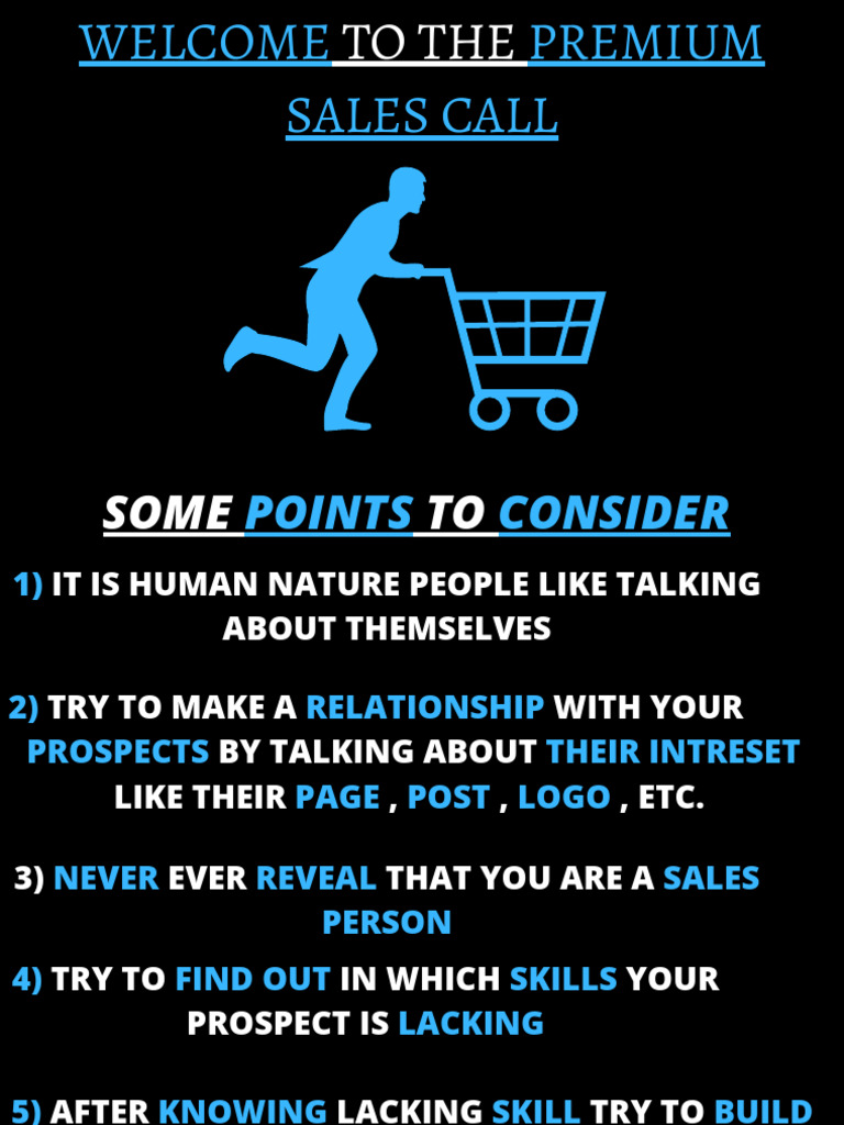 Welcome To The Premium Sales Call | PDF