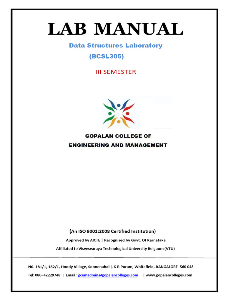 BCSL305 DS LAB Manual Updated | PDF | Queue (Abstract Data Type) | Engineering