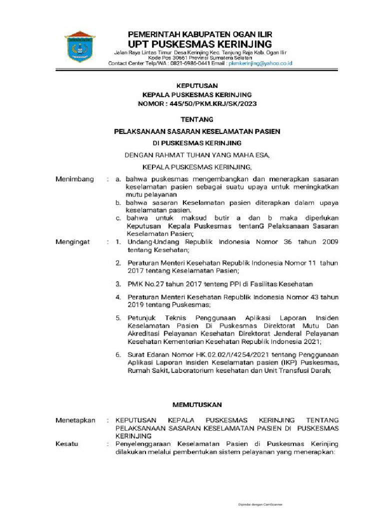 5.3.1 Ep.a.1 SK Tentang Pelaksanaan SKP | PDF