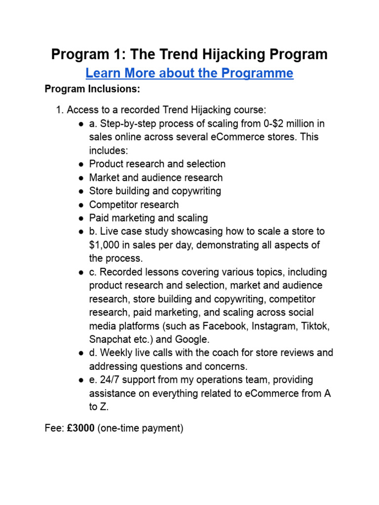 The Trend Hijacking Programs | PDF | E Commerce | Marketing