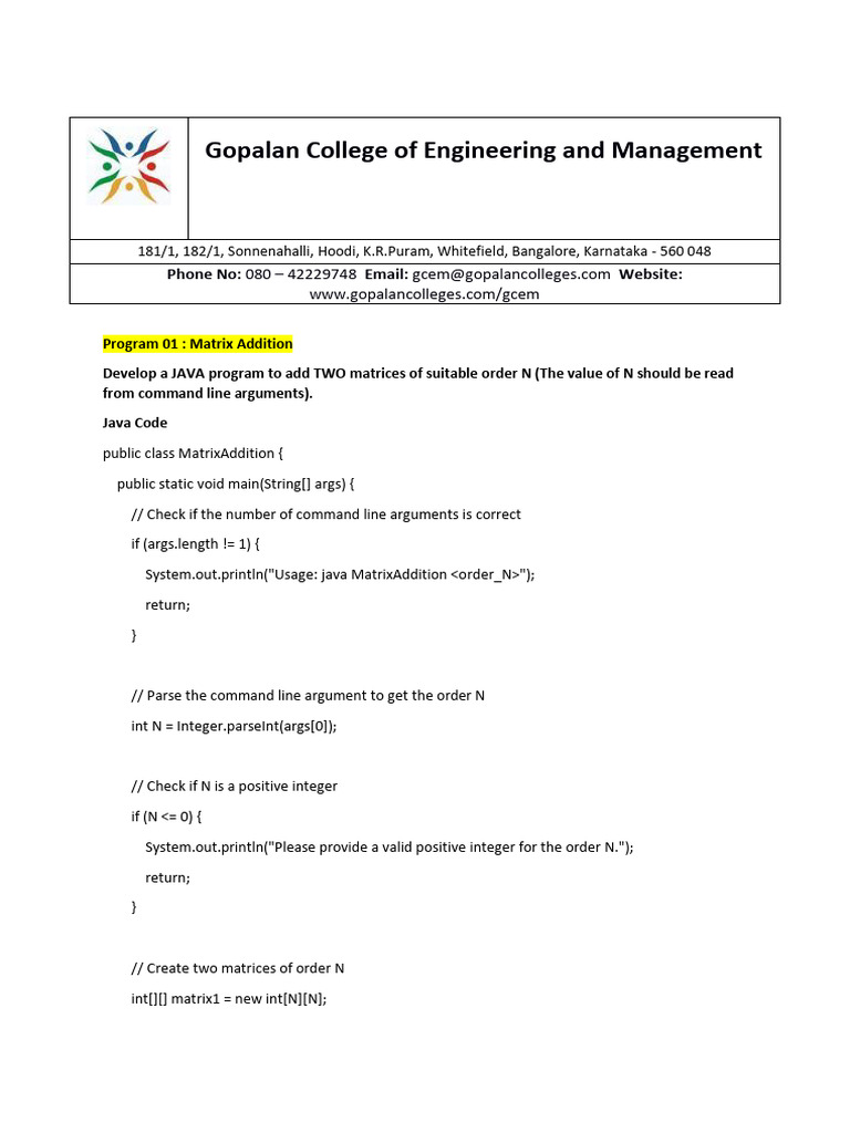 JAVA LAB Manual 3 RD Sem Vtu | PDF | Method (Computer Programming) | Class (Computer Programming)