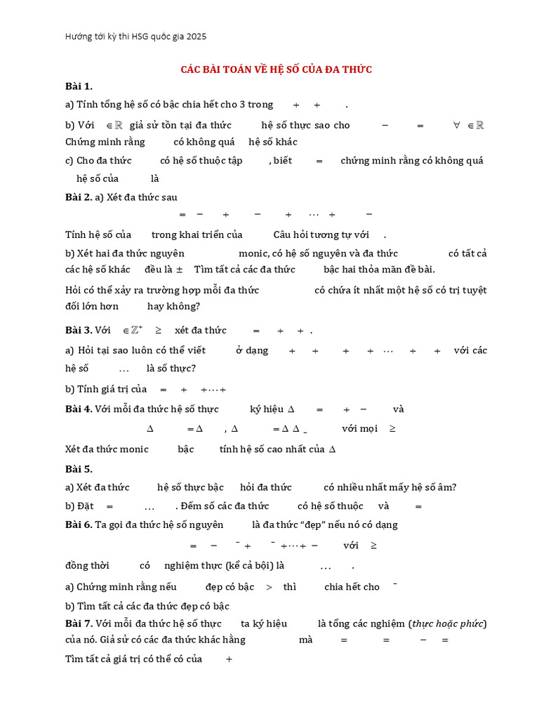 Buoi 2 He So Cua Da Thuc | PDF