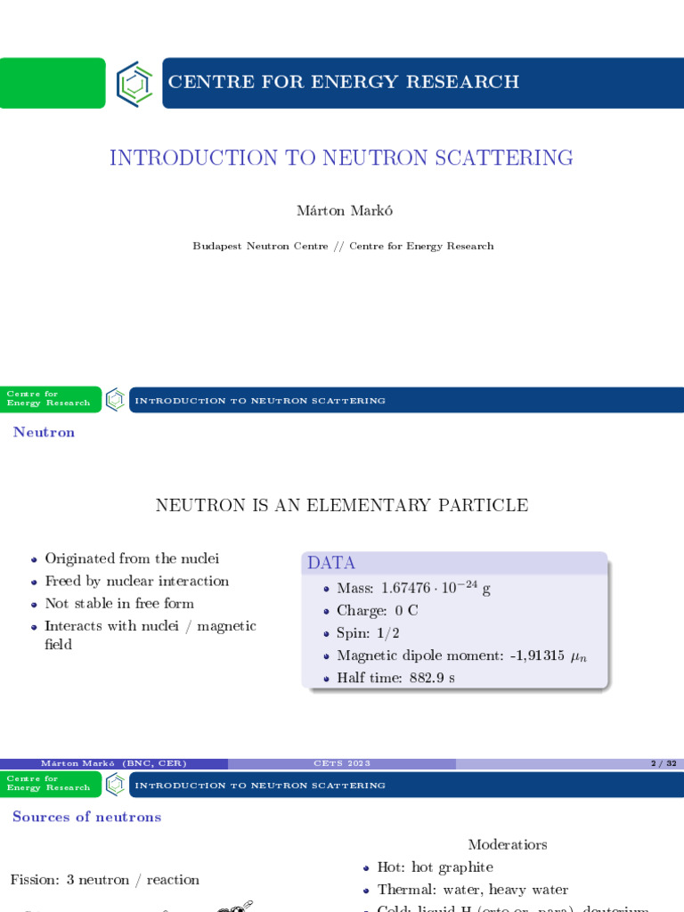 NeutronScattering | PDF | Neutron | Scattering