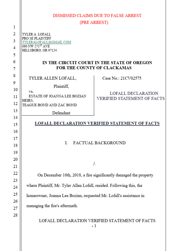 e1.1 Complaint a. Clackamas County Claim 21cv02575 | PDF | Tortious Interference | Intentional ...