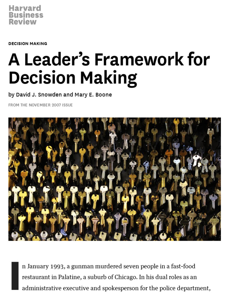 A Leader's Framework For Decision Making | PDF | Cognition