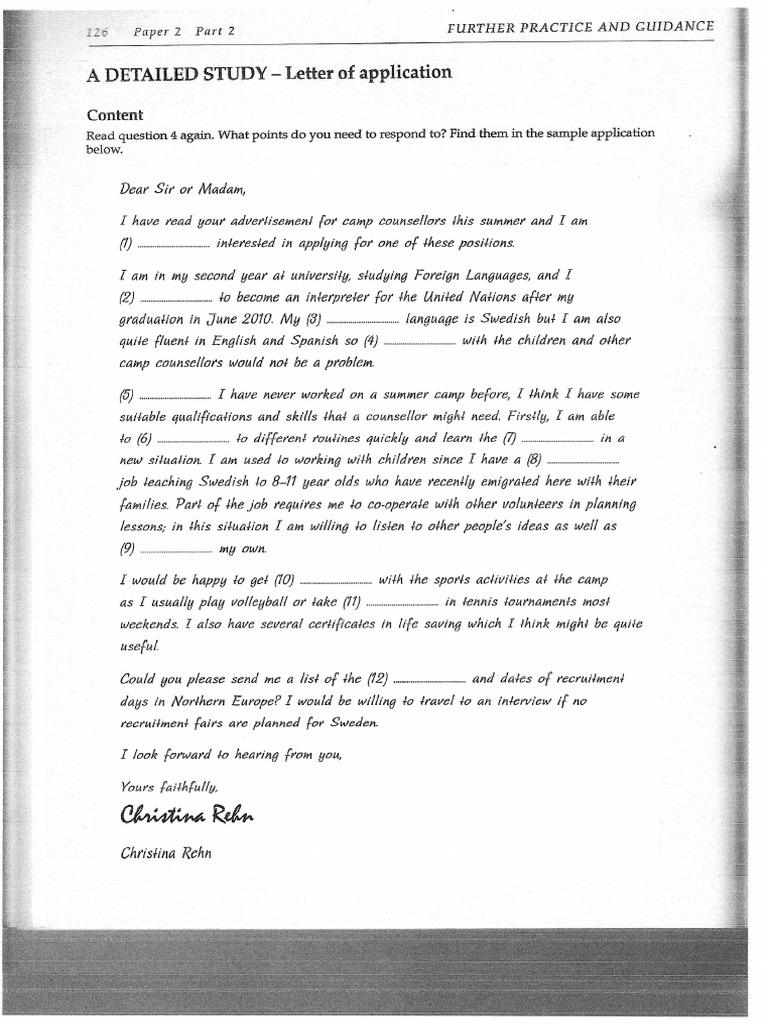 CAE Letter of Appilcation | PDF