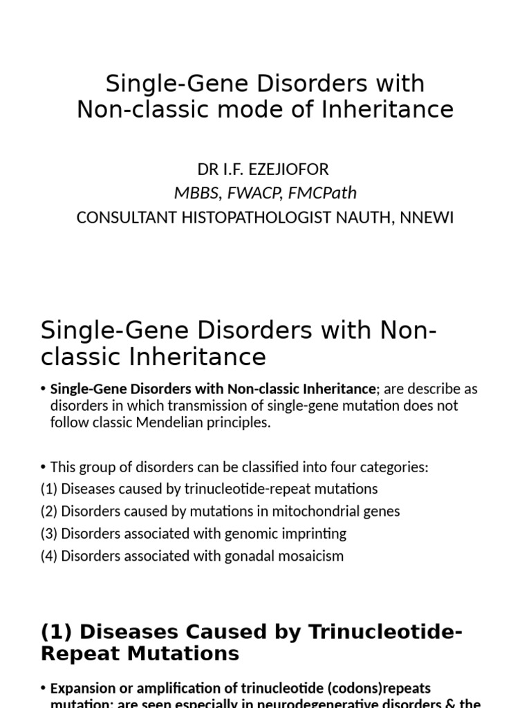 Genetic-Single Gene DX Non Classic FOUR (Autosaved) - 2 | PDF | Mitochondrion | Mitochondrial Dna
