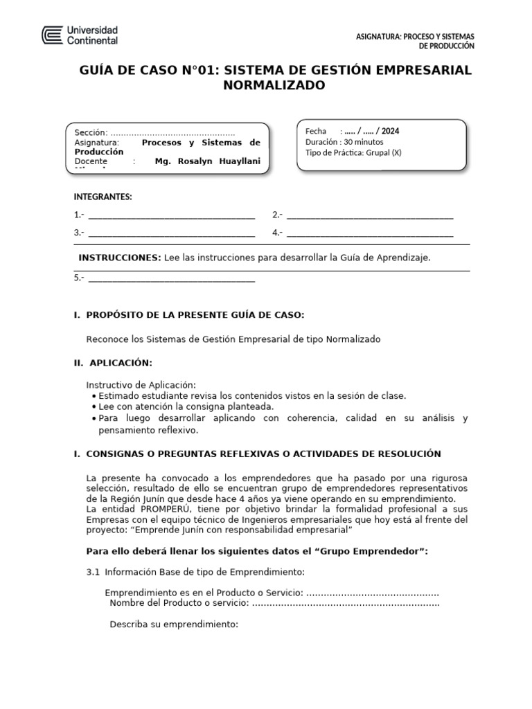 SEMANA 04-GUÍA DE CASO N° 01 | PDF | Iniciativa empresarial | Cognición