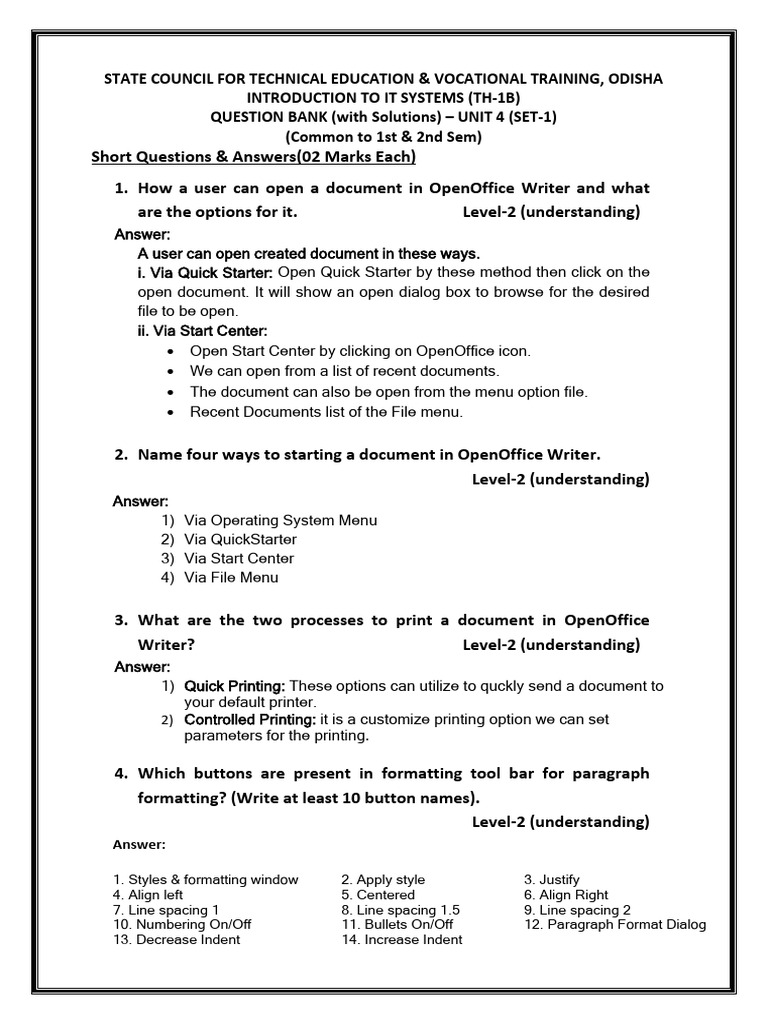 INTRODUCTION TO IT SYSTEMS UNIT-4 (SET-1) | PDF | Menu (Computing) | Window (Computing)