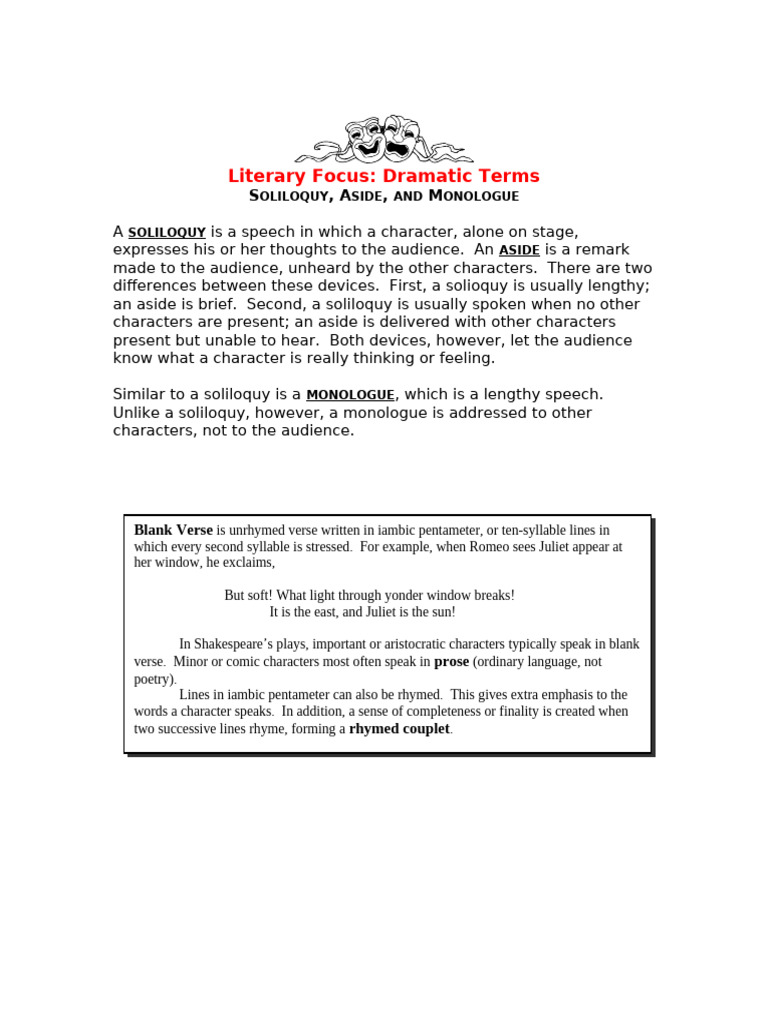 Soliloquy, Aside, Monologue | PDF
