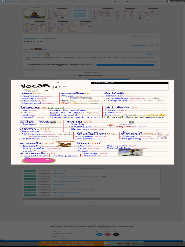 ม.6 โน้ตของ คำศัพท์TGAT ชั้น - Clearnote | PDF