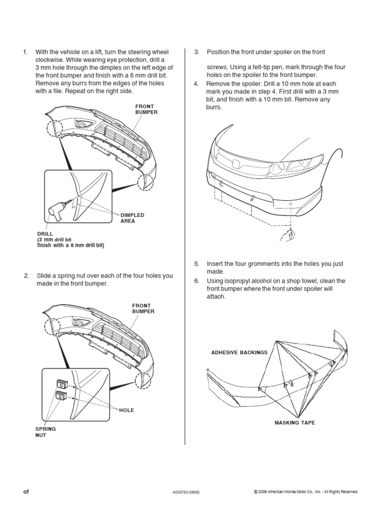 Mugen Front Under Spoiler | PDF | Screw | Motor Vehicle