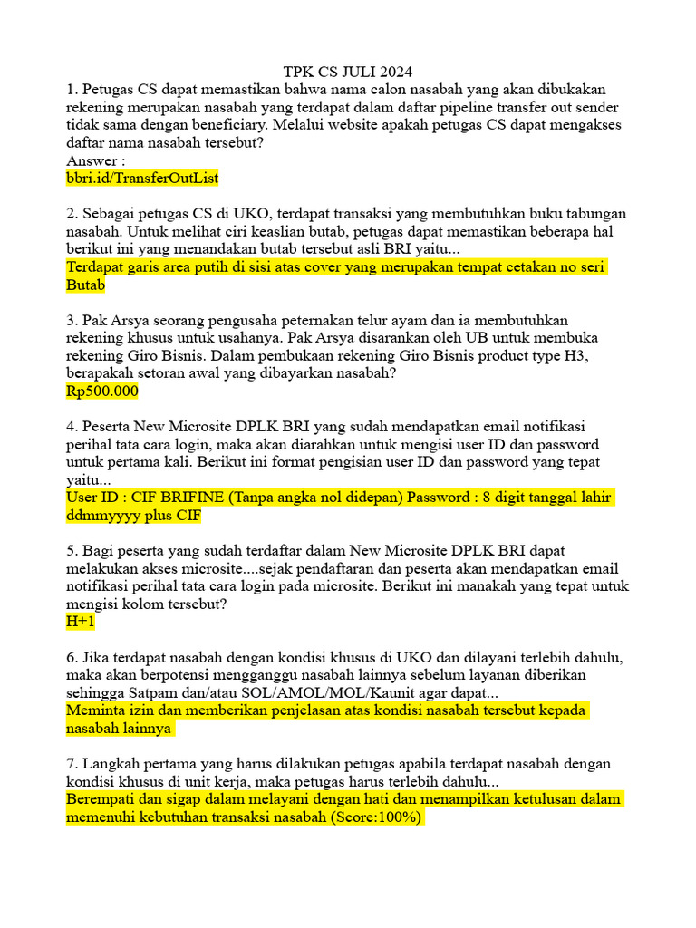 TPK CS JULI 2024 | PDF