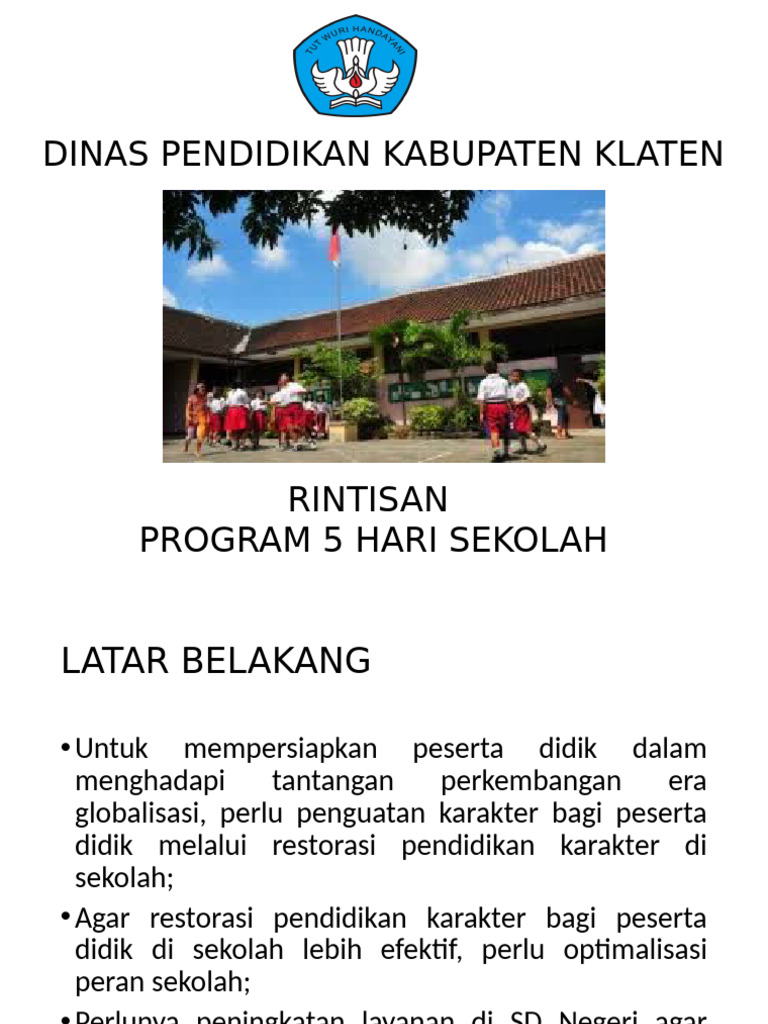 Ppt 5 Hari Sekolah | PDF
