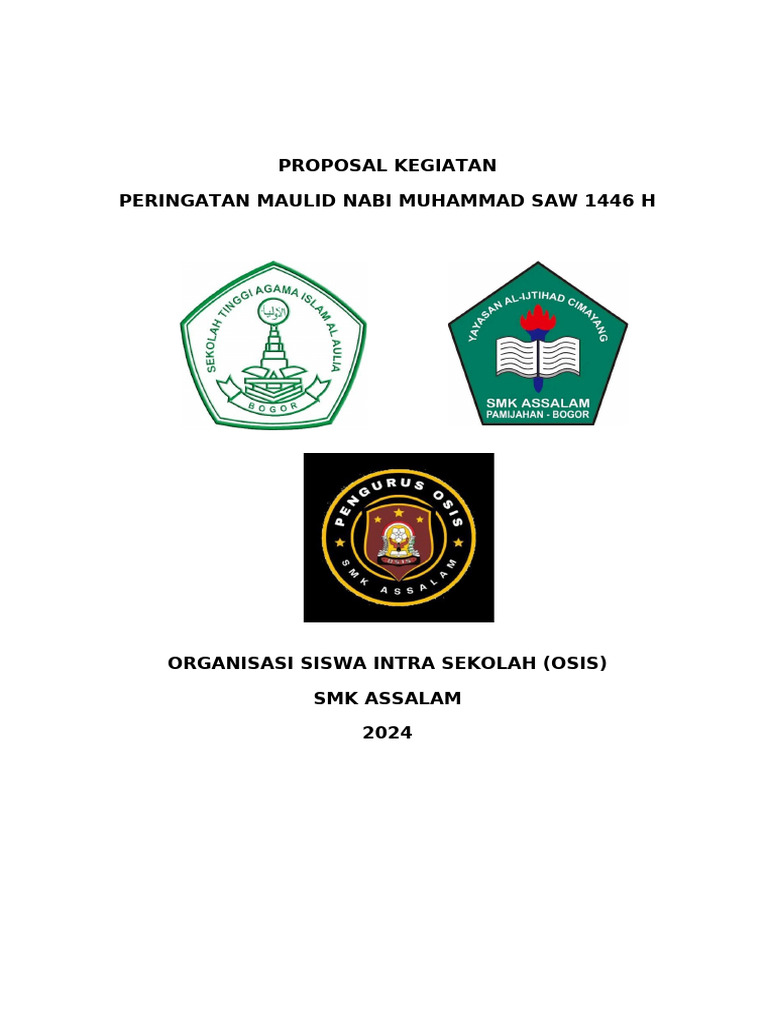 PROPOSAL MAULID SMK Assalam-1 | PDF