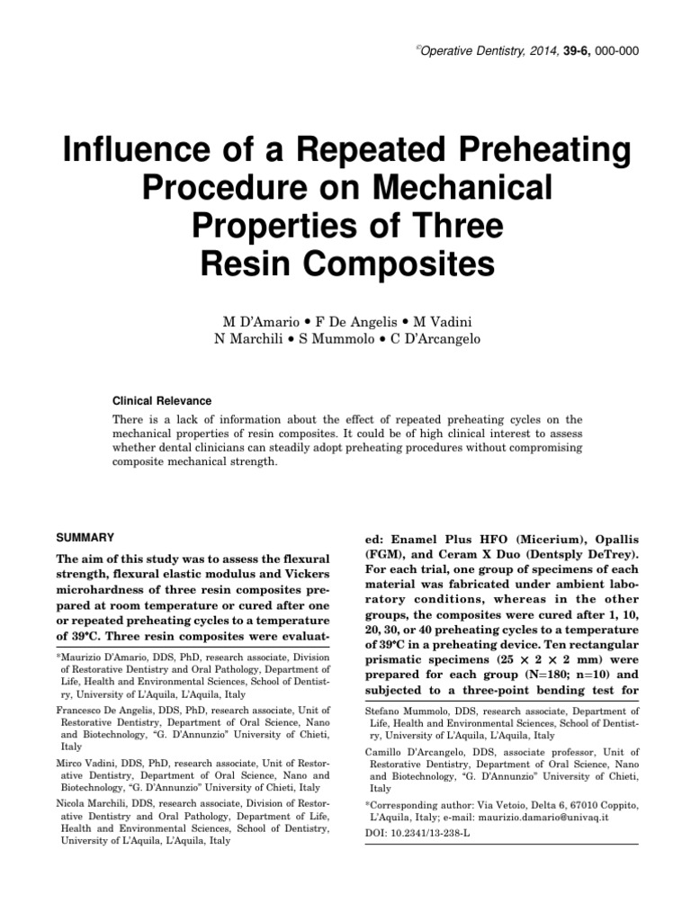 Influence of A Repeated Preheating Procedure On Mechanical Properties ...