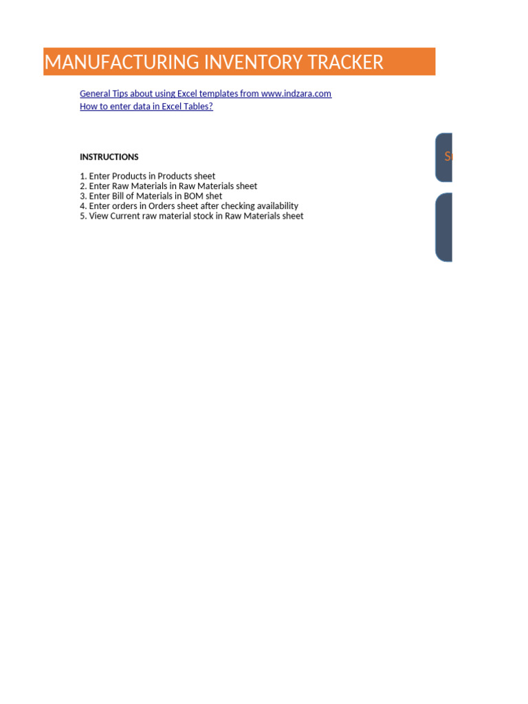 MFG Inventory Tracker v1 1 Template | PDF | Inventory | Production And ...
