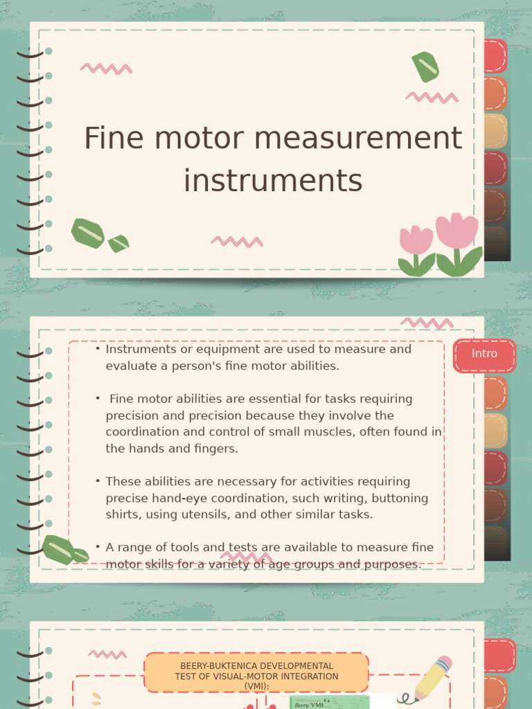 Fine Motor Measurement Instruments | PDF | Behavioural Sciences ...