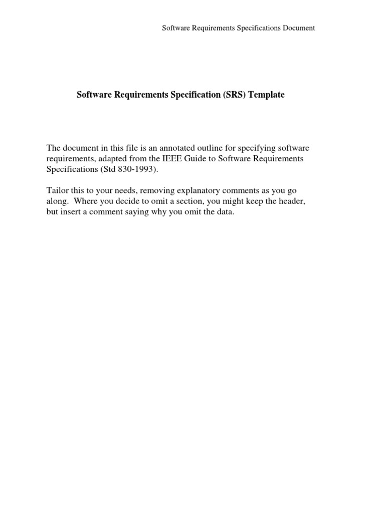 Srs Template | PDF | Computers