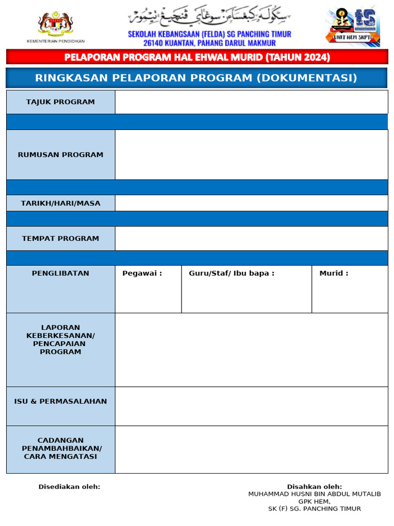 Tapak Laporan Program HEM 2024 | PDF