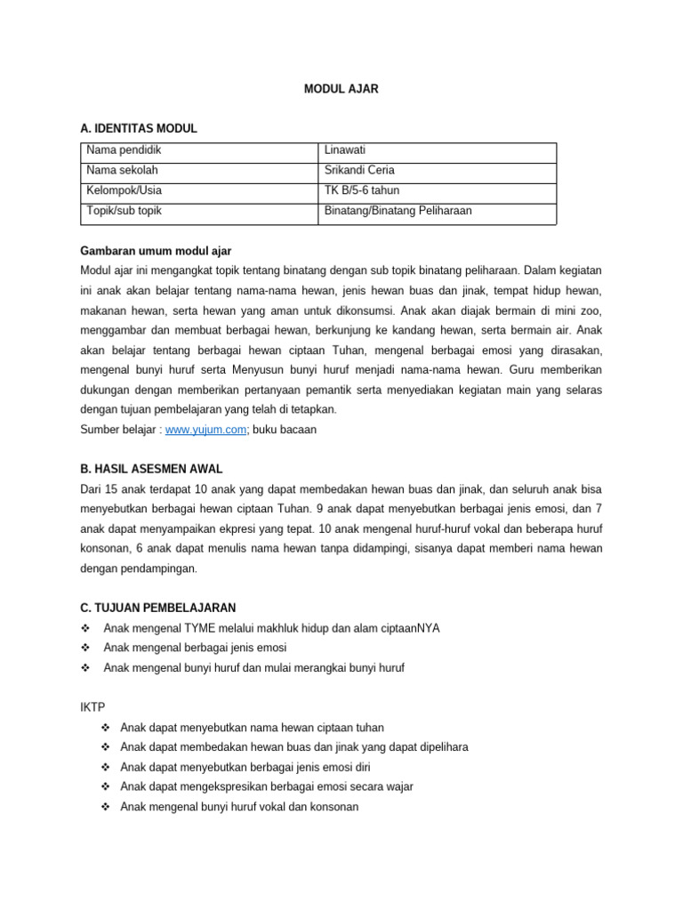 Modul Ajar-Dampingan PS Bu Amini | PDF