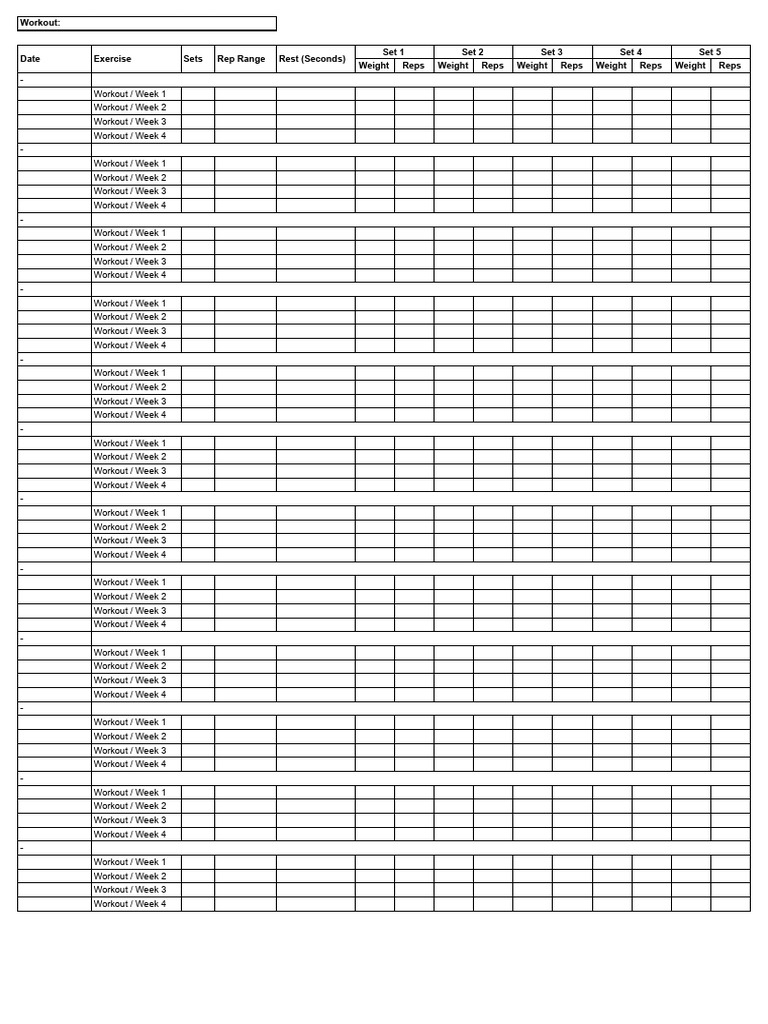 Monthly Workout Plan Template PDF | PDF | Change | Health Promotion