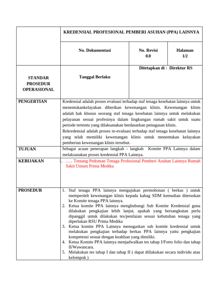 Contoh SPO-Kredensial-PPA-LAinnya EDIT | PDF