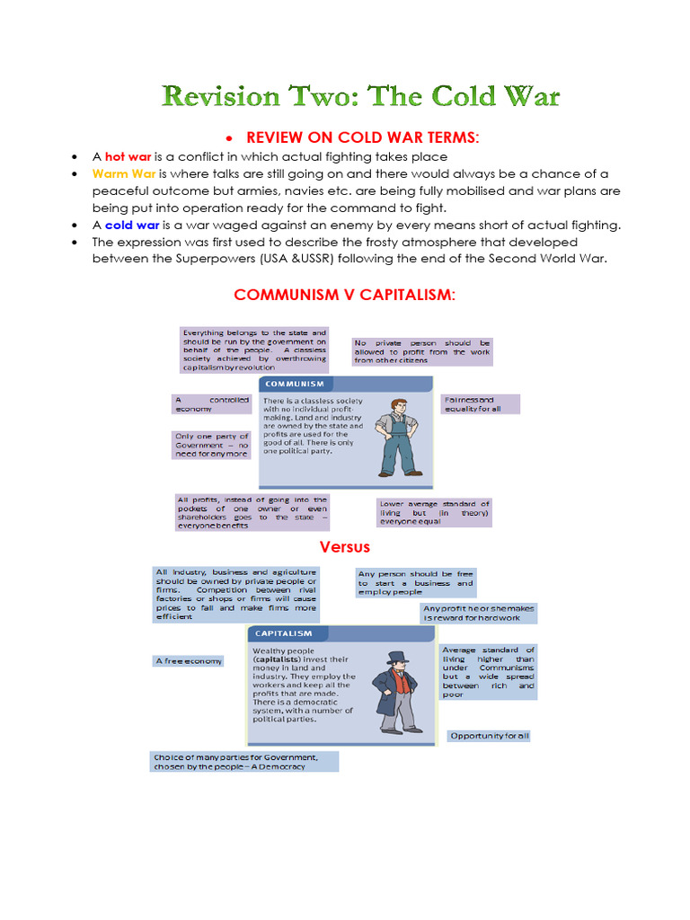 History Revision Booklet 2 Cold War | PDF | Cuban Missile Crisis ...