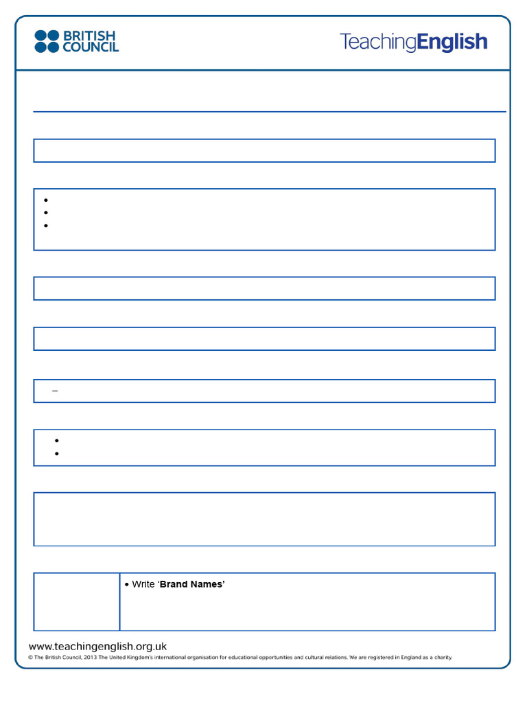 Branding and Brand Names Lesson Plan | PDF | Lesson Plan | Human ...