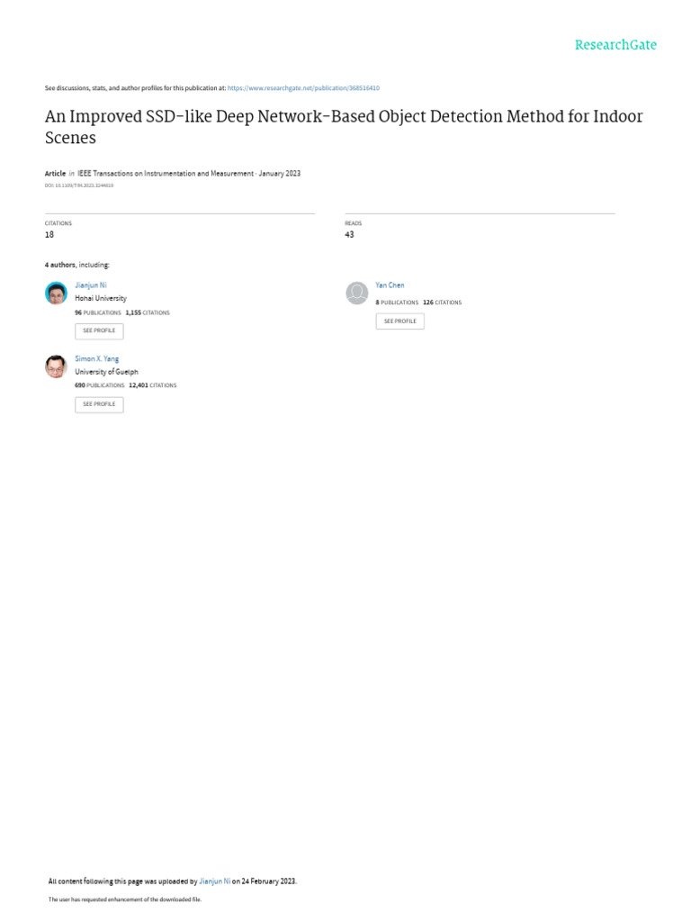An Improved Ssd Like Deep Network Based Object Detection Method For Indoor Scenes Pdf