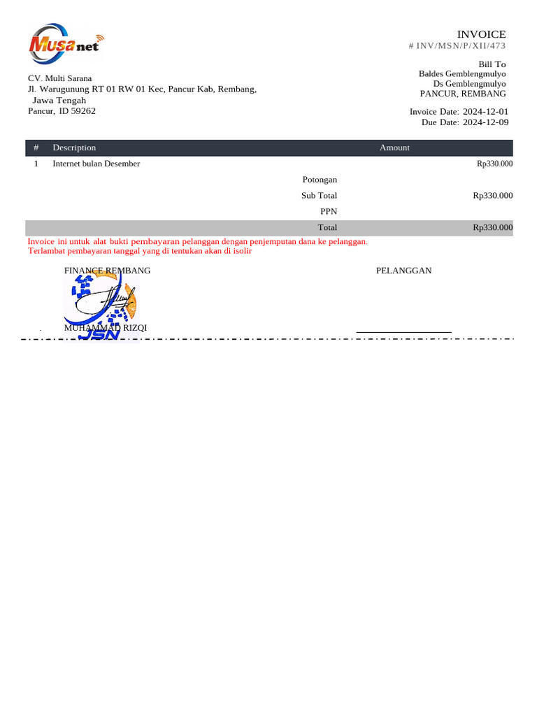 Contoh Invoice | PDF
